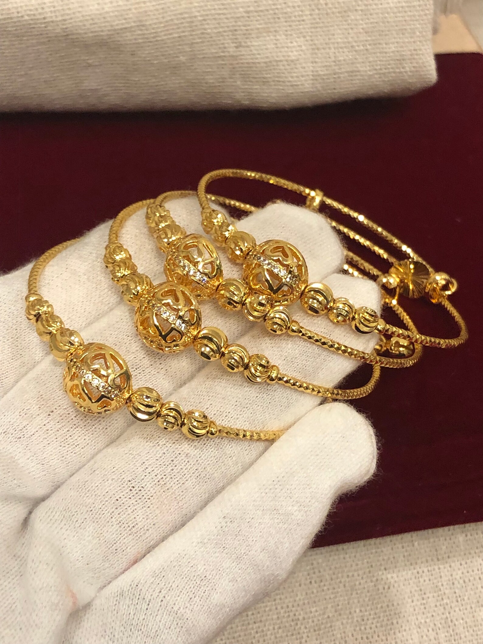 18k Gold Filled Bangles, Adjustable Bangles, Handmade Bracelet for ...
