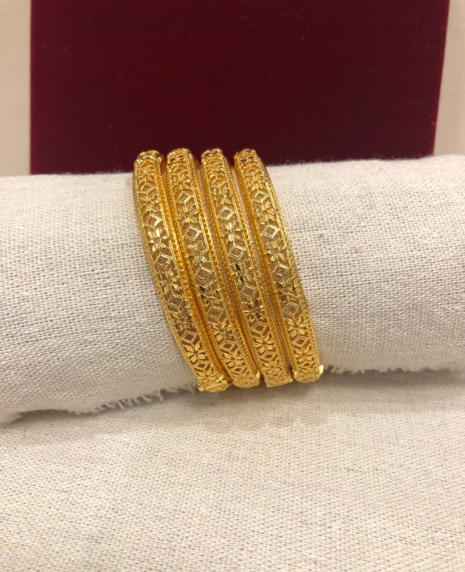 24k Gold Plated Bangles, Indian Bridal Bangles, Handmade Bracelet for ...