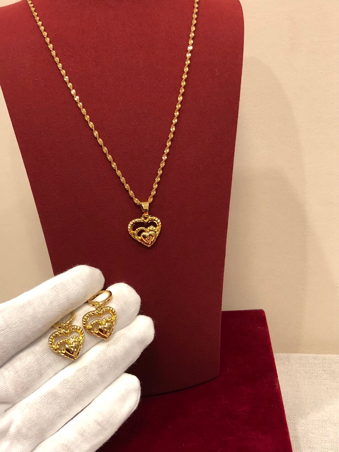 Beautiful Jewelry Set, Heart Shape Jewelry Set - Etsy