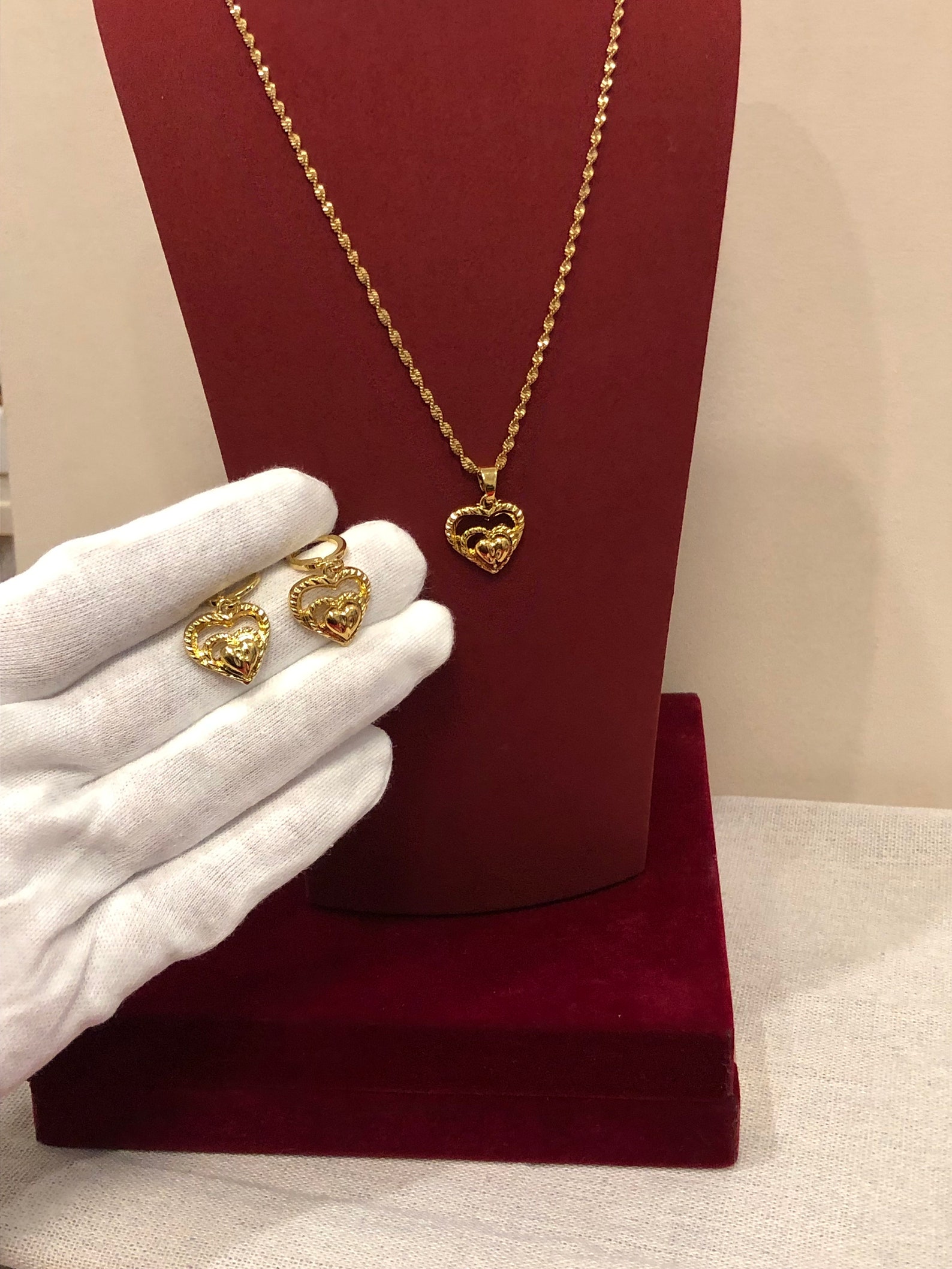 Beautiful Jewelry Set, Heart Shape Jewelry Set - Etsy