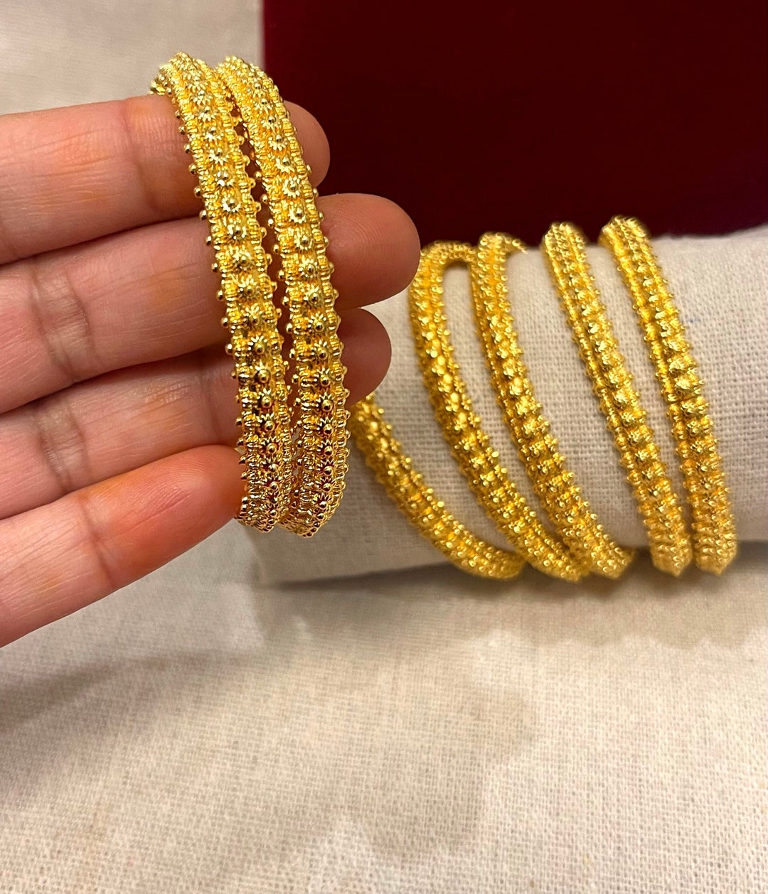 24k Gold Plated Bangles, Indian Bridal Bangles, Wedding Gold Bangles ...