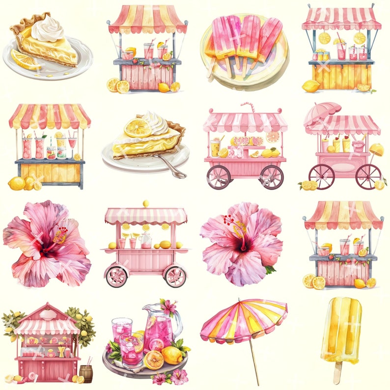 Pink Lemonade Stand TRANSPARENT PNG ART Lemonade Clipart, Pink Hibiscus ...