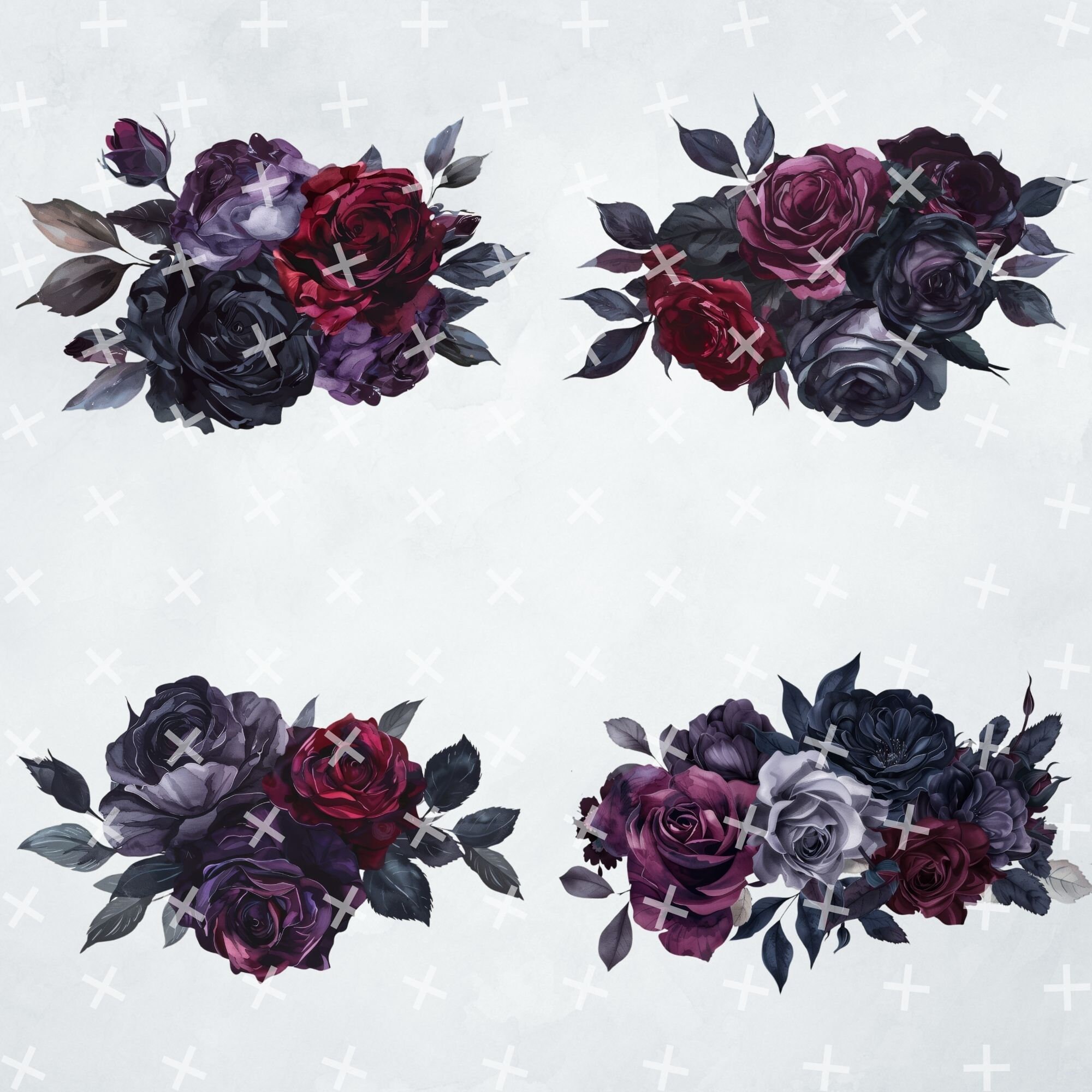 Gothic Rose Clipart TRANSPARENT PNG, Roses Png, Moody Floral, Black ...