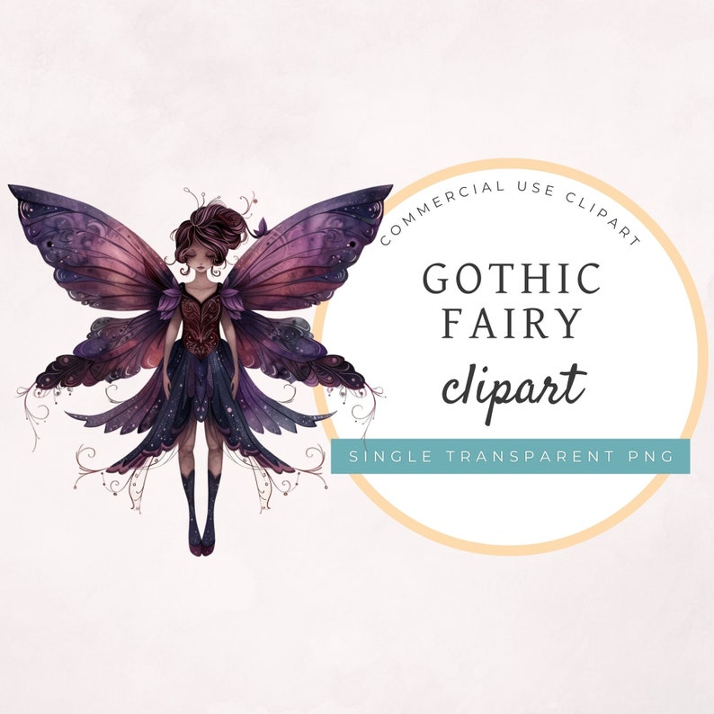 Moody Fairy Clipart SINGLE TRANSPARENT PNG, Commercial Use, Digital ...