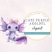 Cute Purple Axolotl Clipart SINGLE TRANSPARENT PNG, Commercial Use ...