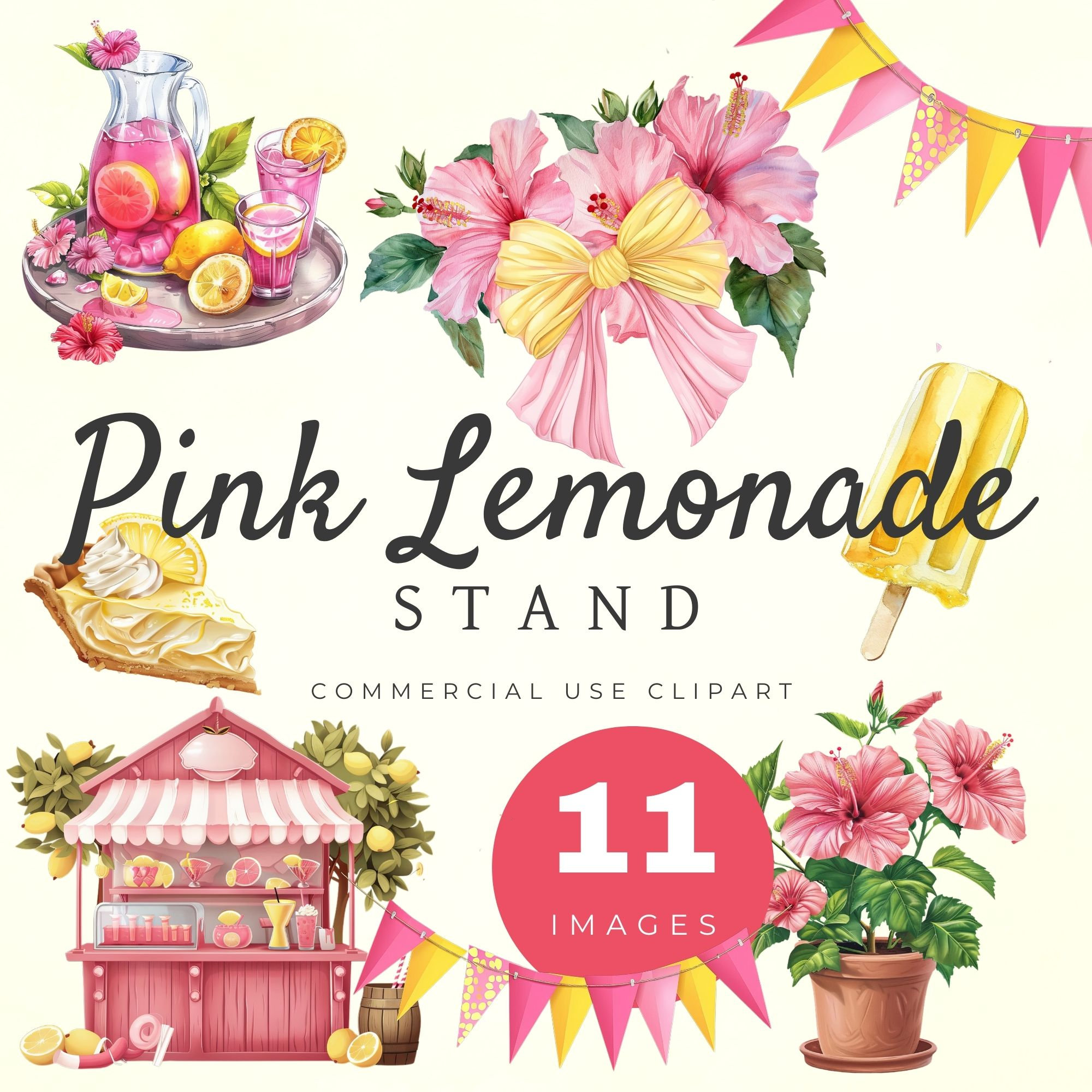 Pink Lemonade Stand TRANSPARENT PNG ART Lemonade Clipart, Pink Hibiscus ...
