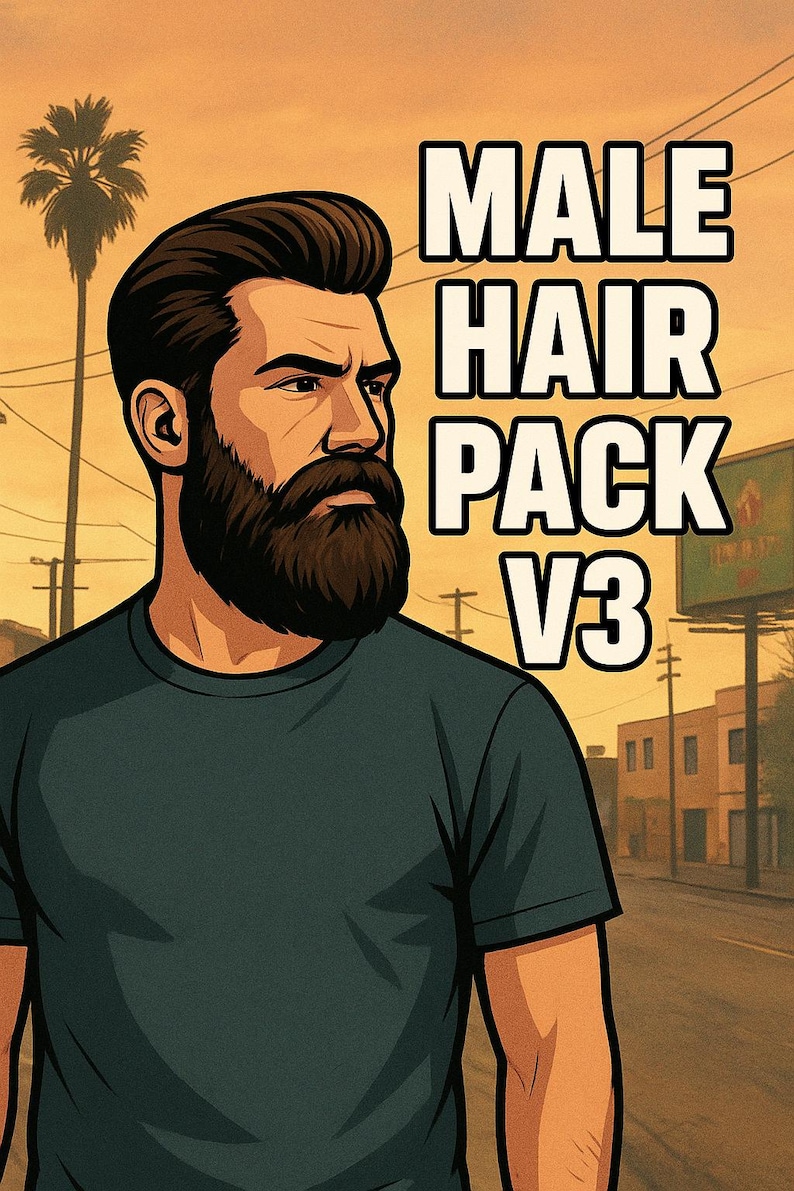 Fivem Male Hair + Beard Pack V3 - Etsy