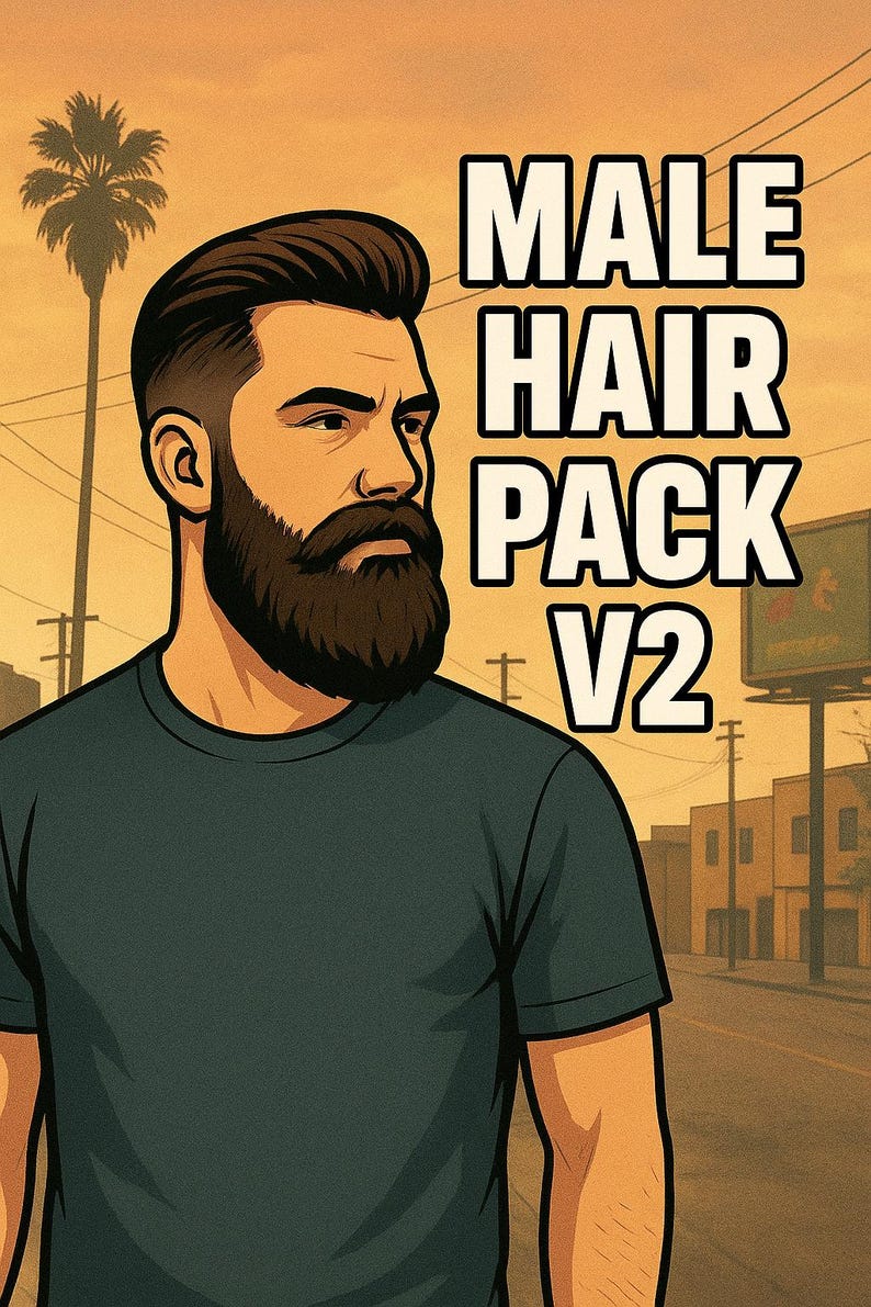 Fivem Male Hair & Beard Pack: 67 Hair Styles, 7 Beards - Etsy
