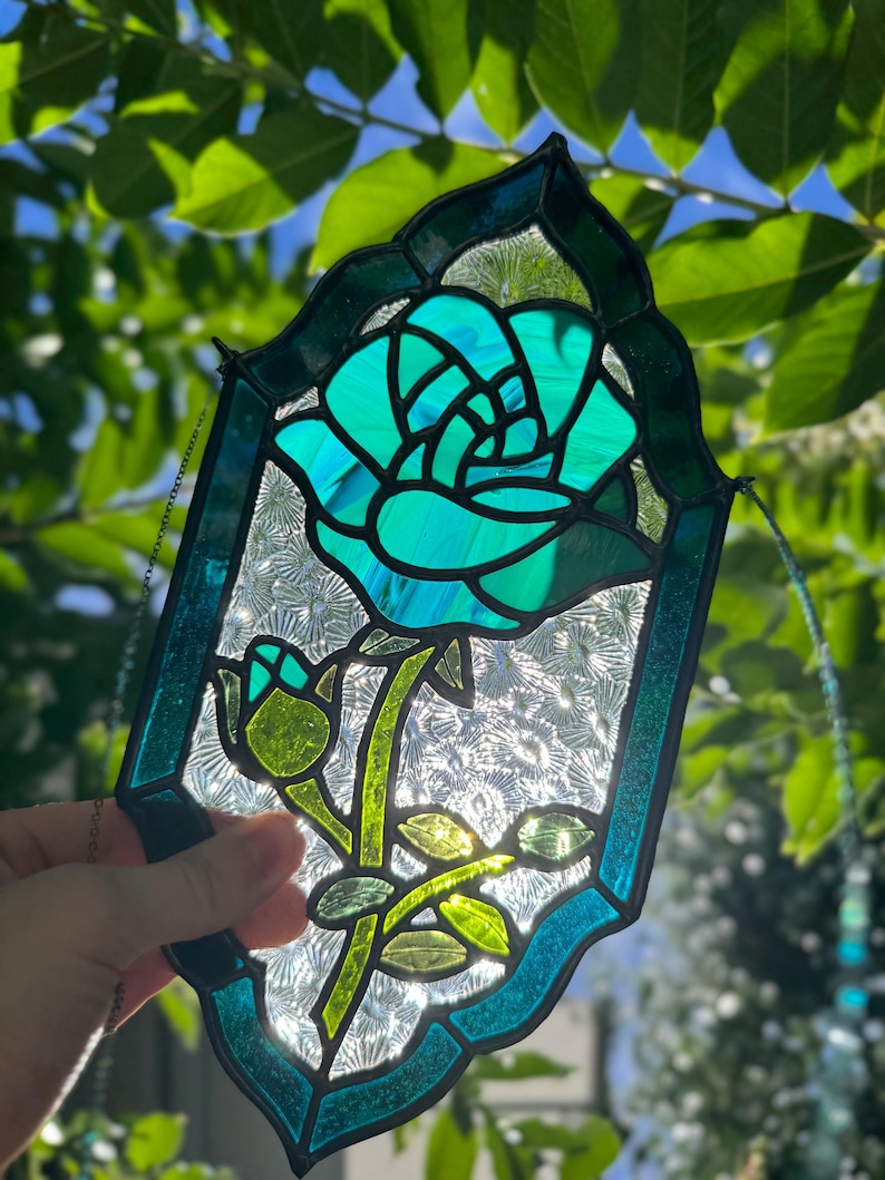 Stained Glass Pattern - Rose - Etsy