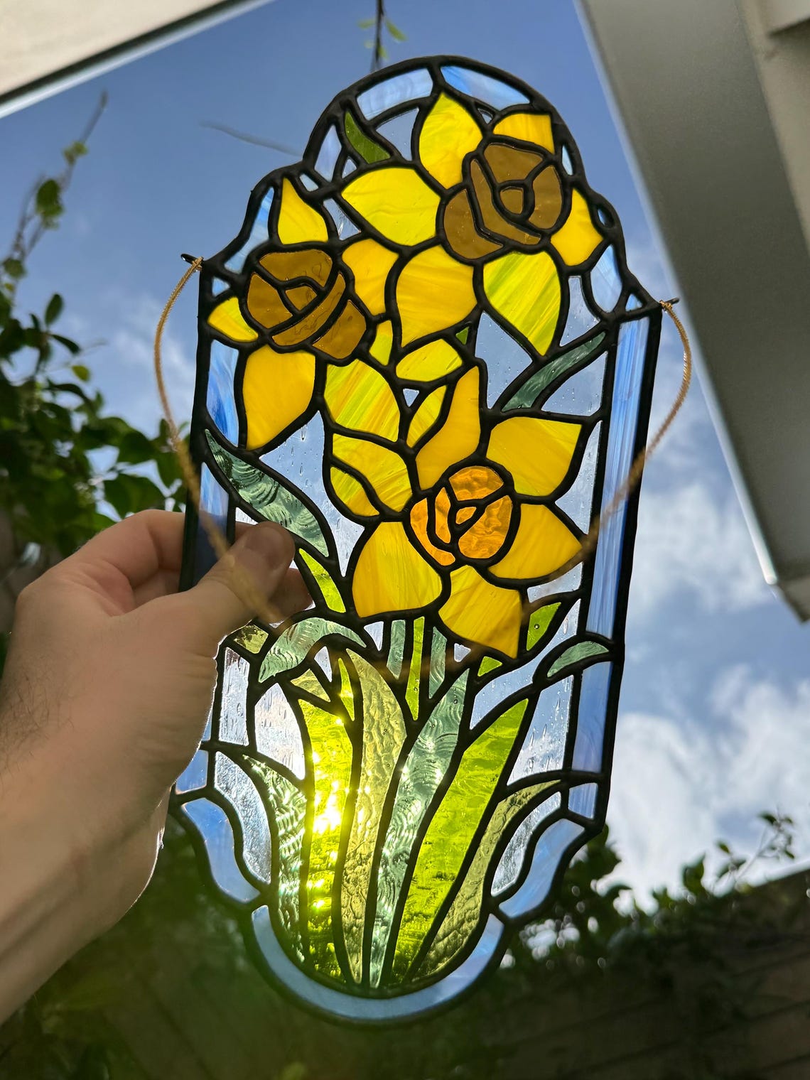 Stained Glass Pattern - Daffodil - Etsy