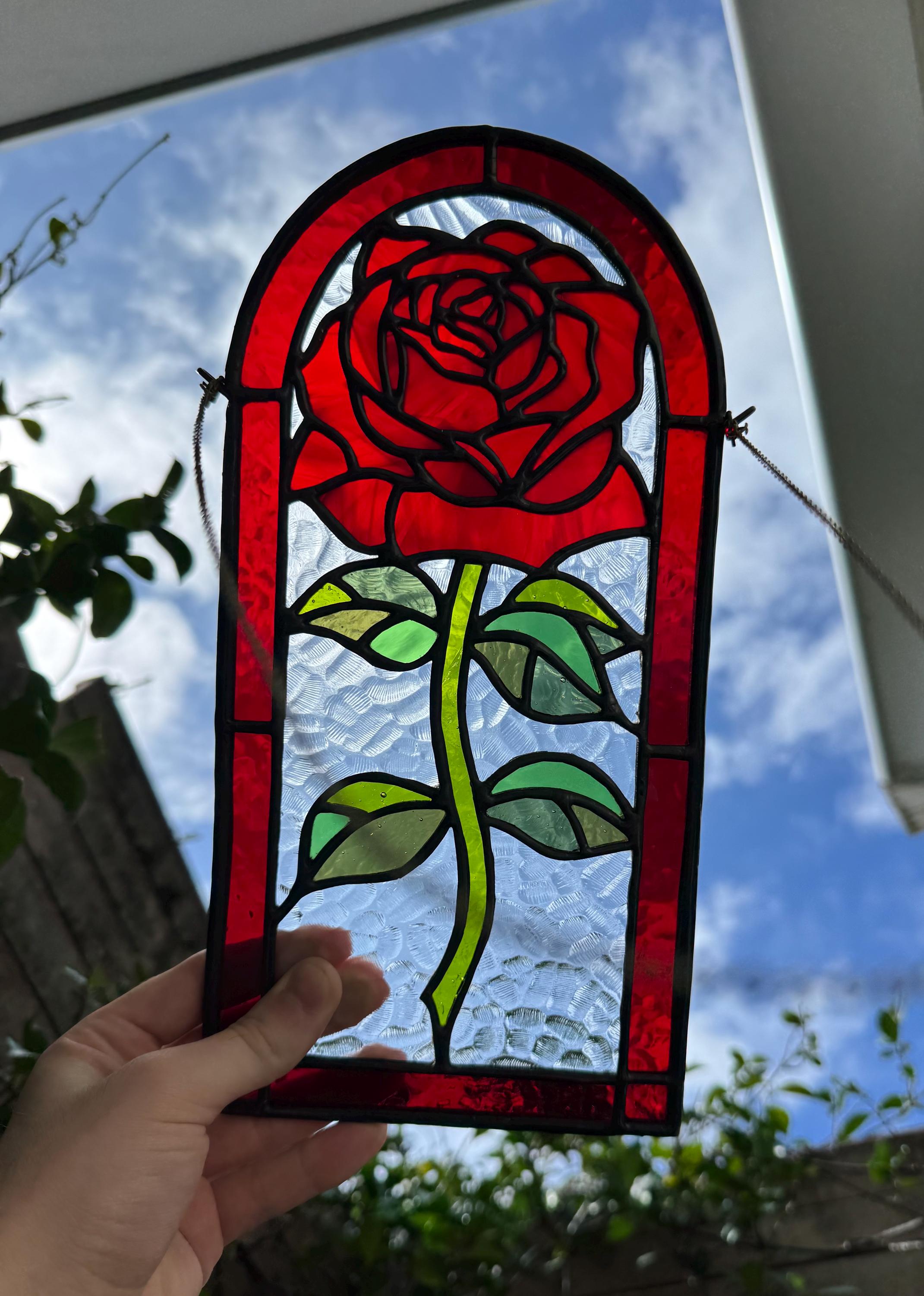 Stained Glass Pattern - Rose - Etsy