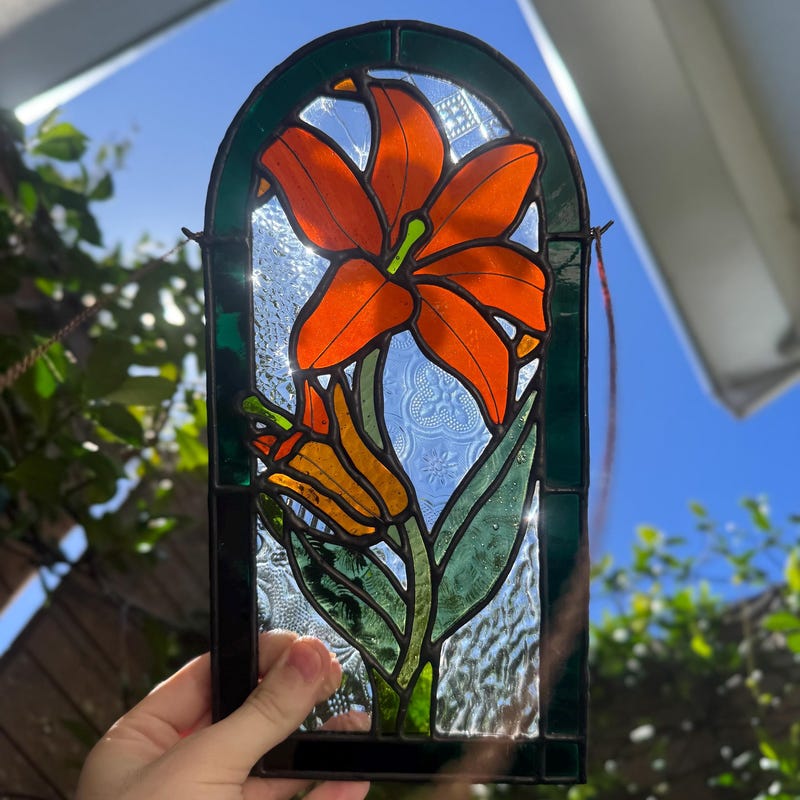 Stained Glass Lily - Etsy
