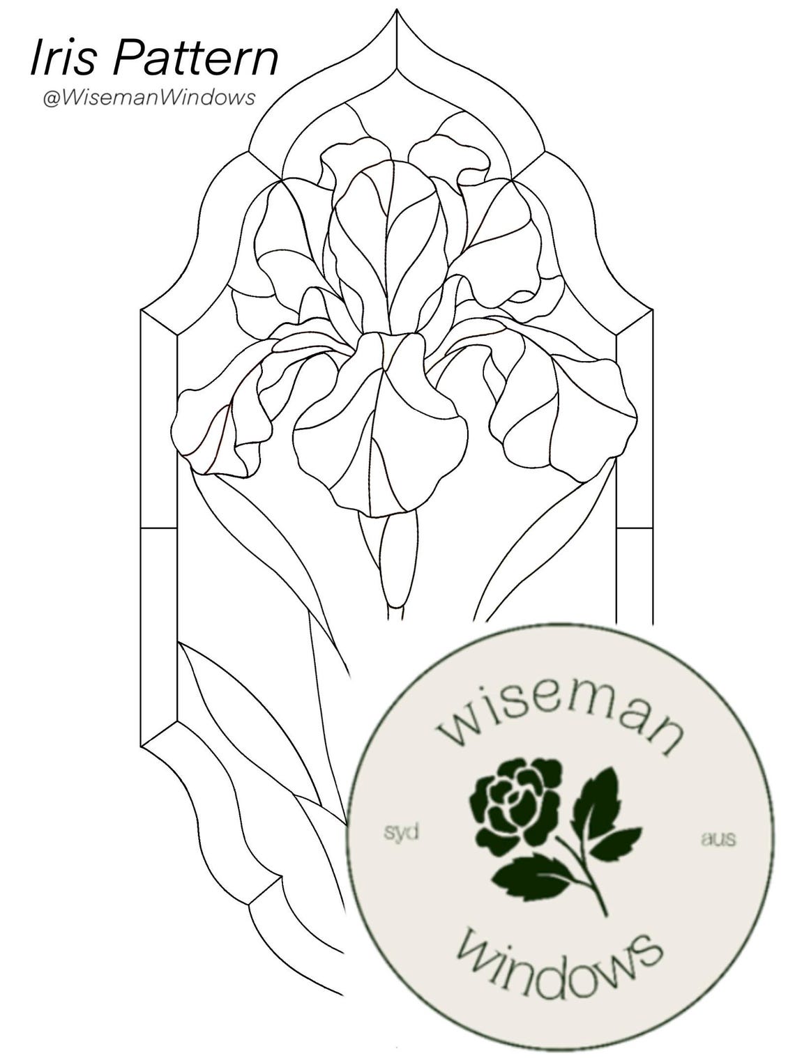 Stained Glass Pattern - Iris - Etsy