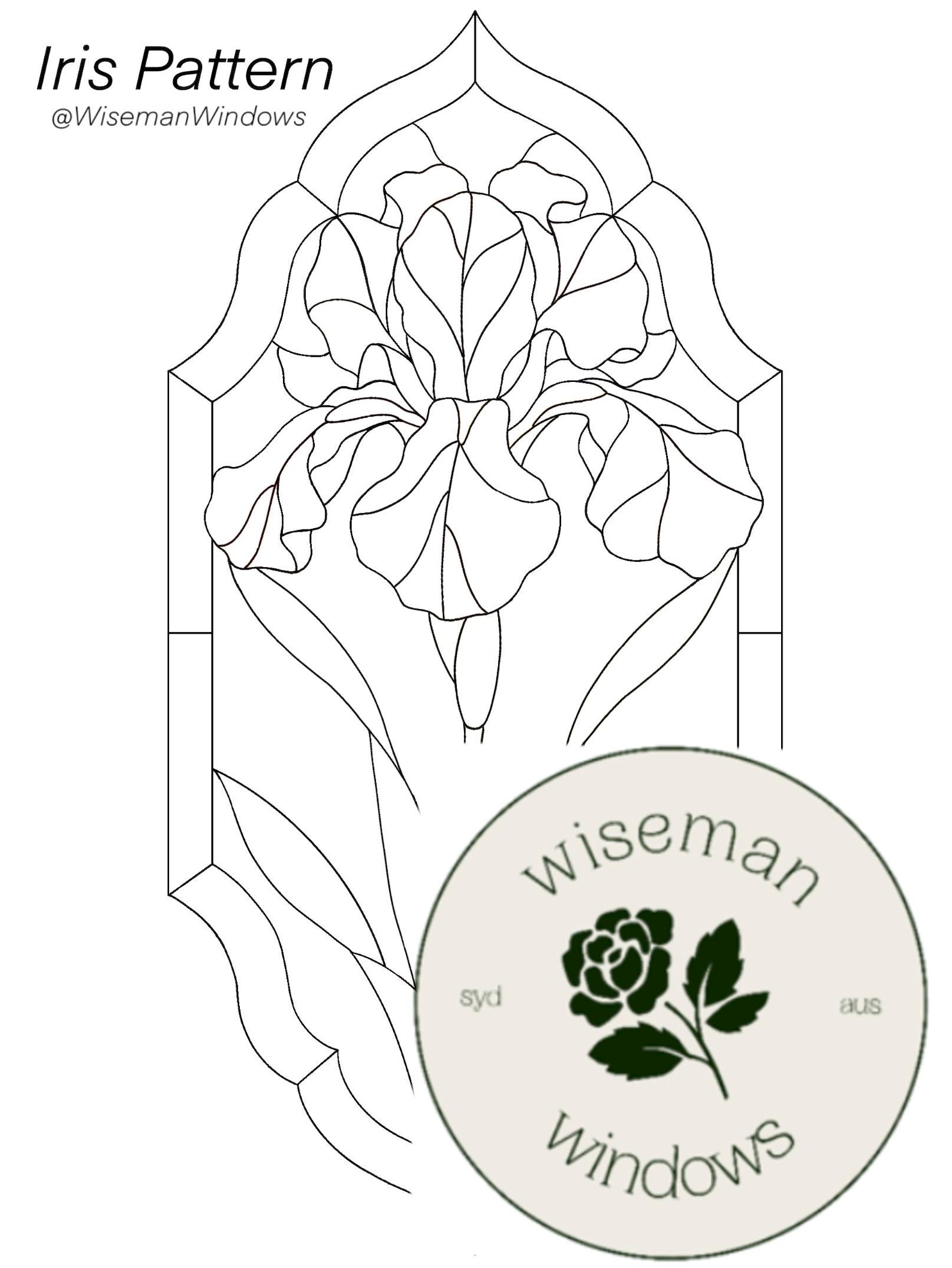 Stained Glass Pattern - Iris - Etsy