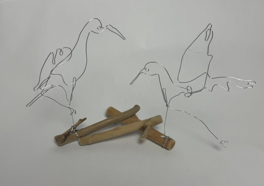Silver Storks, Intricate Wire Bird Sculpture, Beach Decor. - Etsy