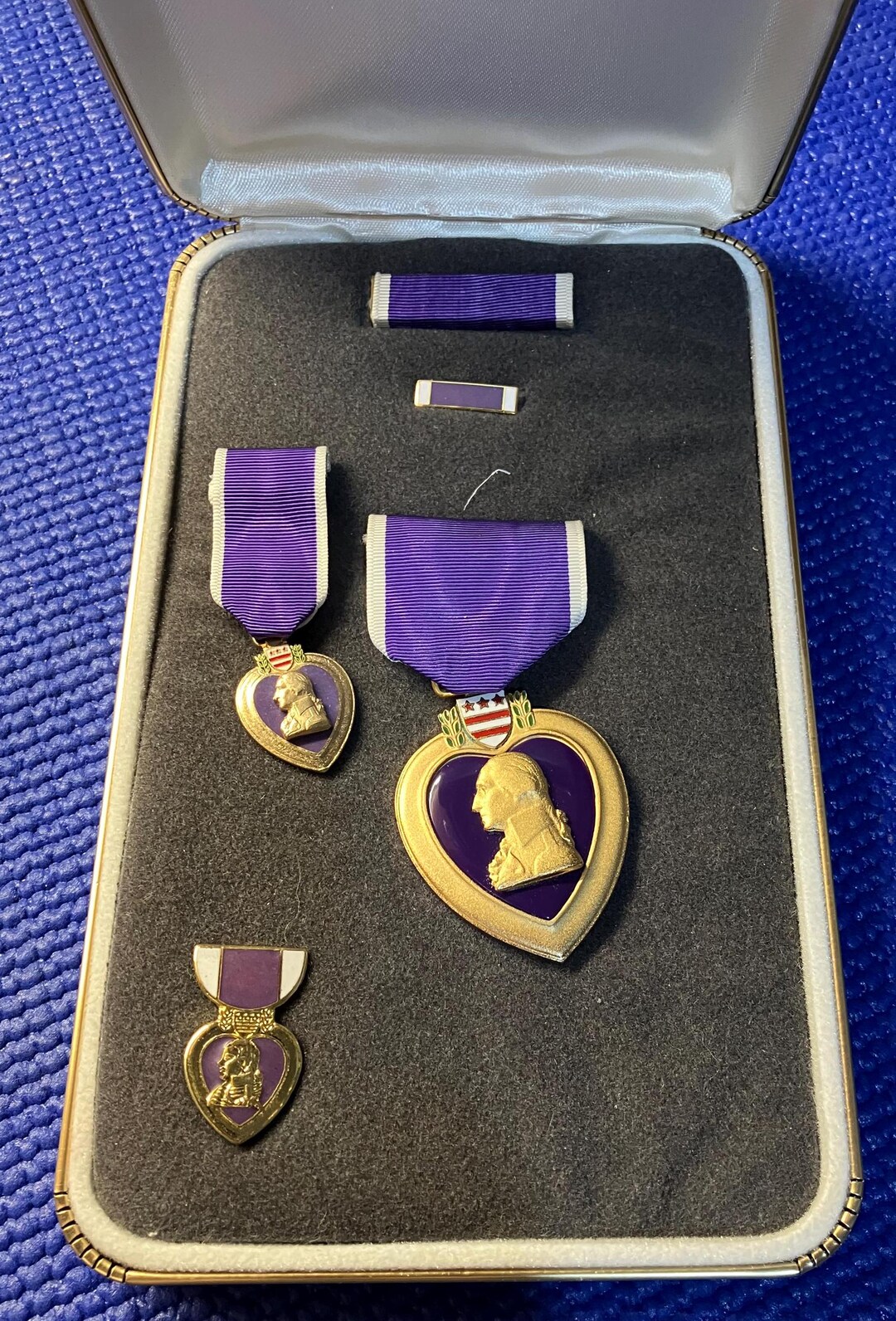 Vintage Original Purple Heart 5 Piece Set in Original Presentation Case ...