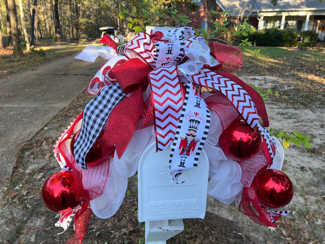 Christmas Mailbox Swag, Large Christmas Centerpiece, Mailbox Garland ...