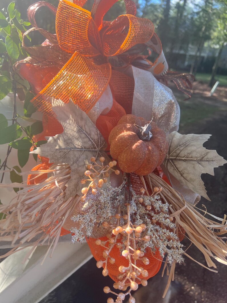 Fall Mailbox Swag, Large Fall Centerpiece, Mailbox Garland Swag for ...