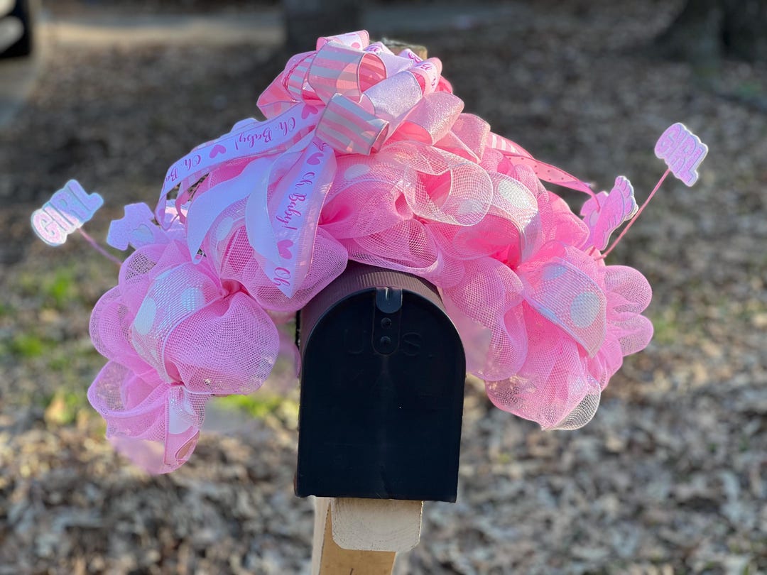 It’s A Girl Mailbox Swag, Gender Reveal Decor, Large Baby Girl ...