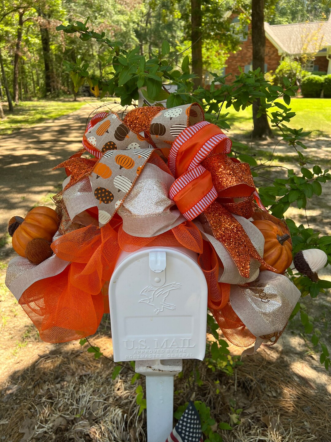 Fall Mailbox Swag, Large Fall Centerpiece, Mailbox Garland Swag, Fall ...