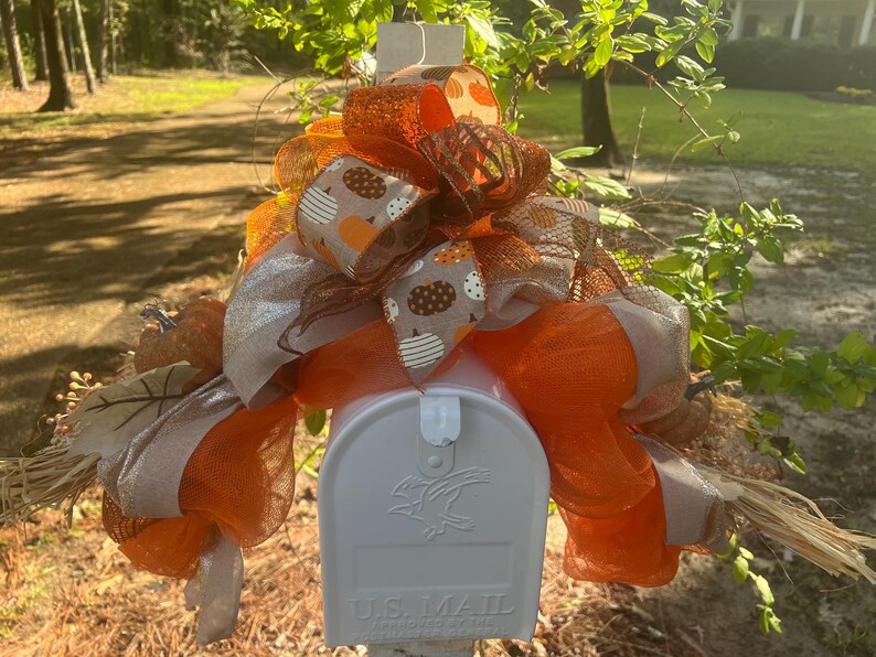 Fall Mailbox Swag, Large Fall Centerpiece, Mailbox Garland Swag for ...