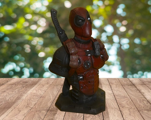Deadpool Inspired 3d Printed and Handpainted Statue Fan Art a Gift for ...