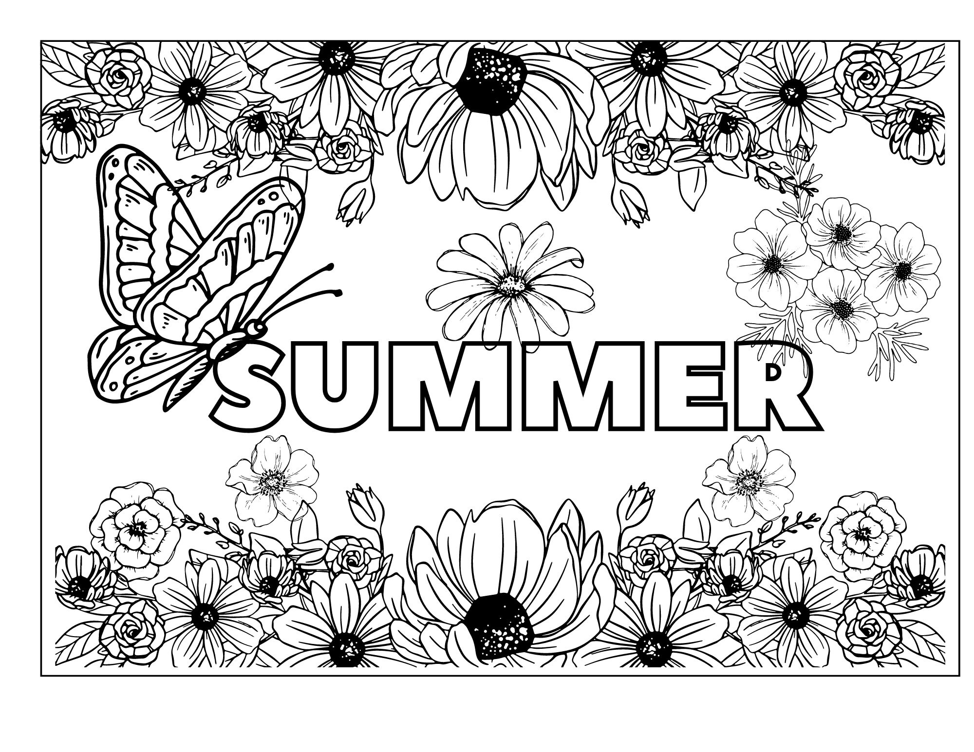 Summer Coloring Page - Etsy