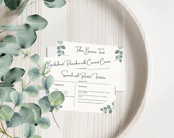 Mediterranean Breakfast Recipe Cards | Printable 4x6 (instant Download ...