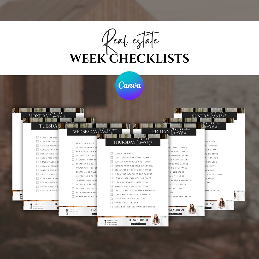 20 Real Estate Checklist Bundle Canva Marketing Listing Templates Daily ...