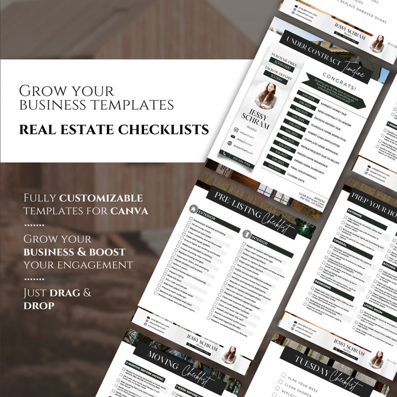 20 Real Estate Checklist Bundle Canva Marketing Listing Templates Daily ...