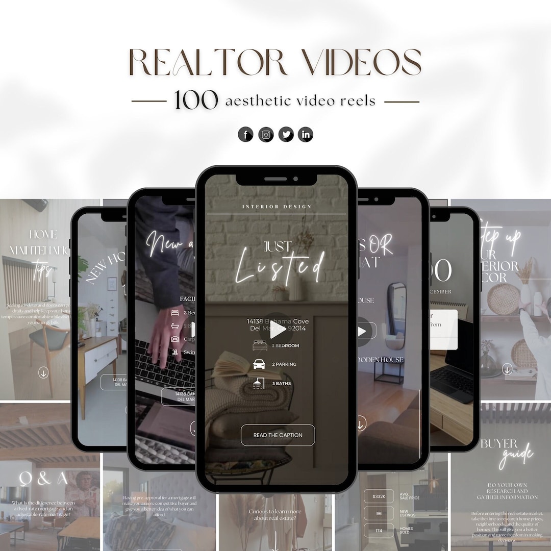 100 PLR MRR Instagram Video Reels Realtors Canva Faceless Reels ...