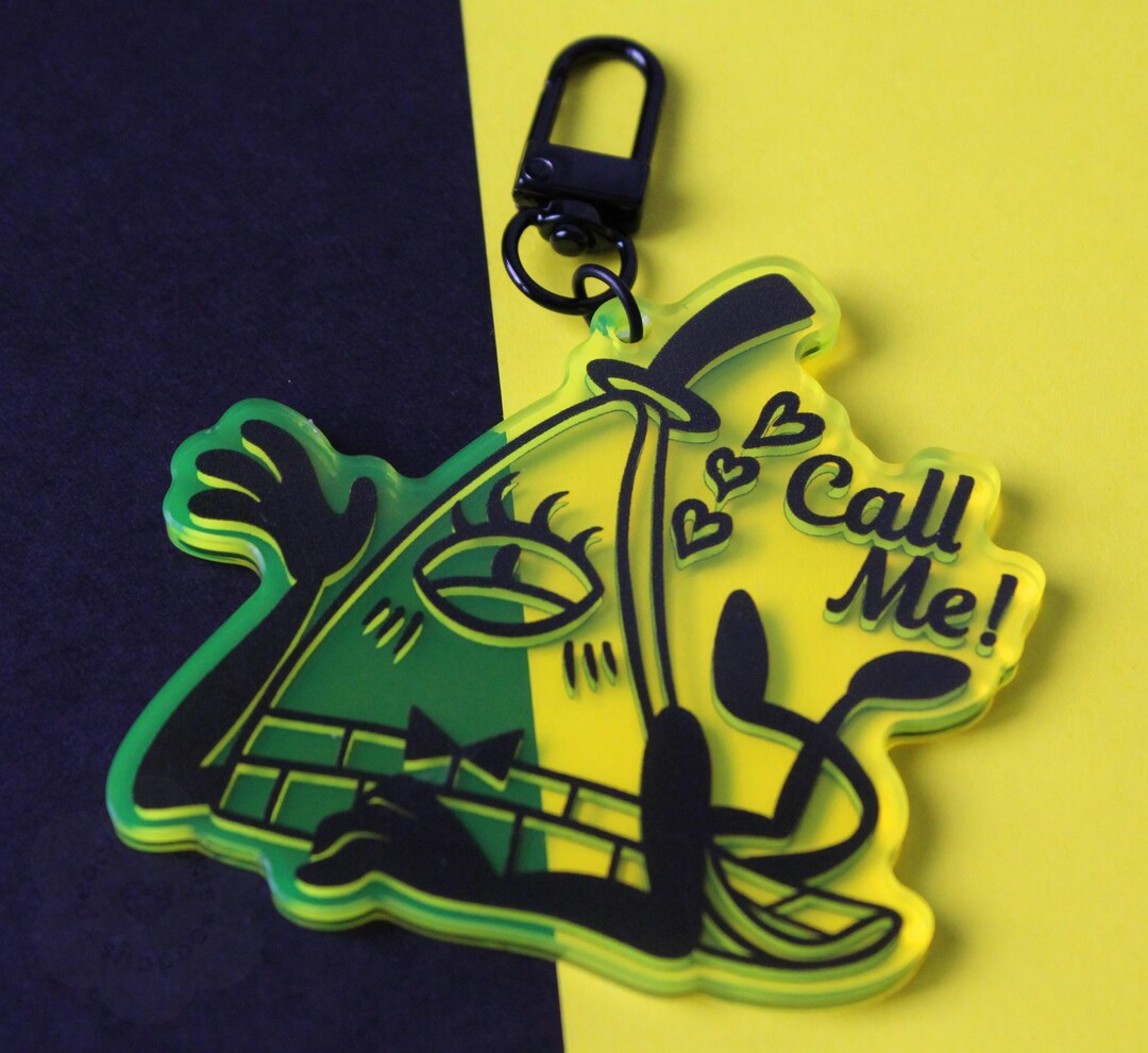 SOLD OUT : Translucent Yellow Bill Cipher Keychain 'damaged Souls ...
