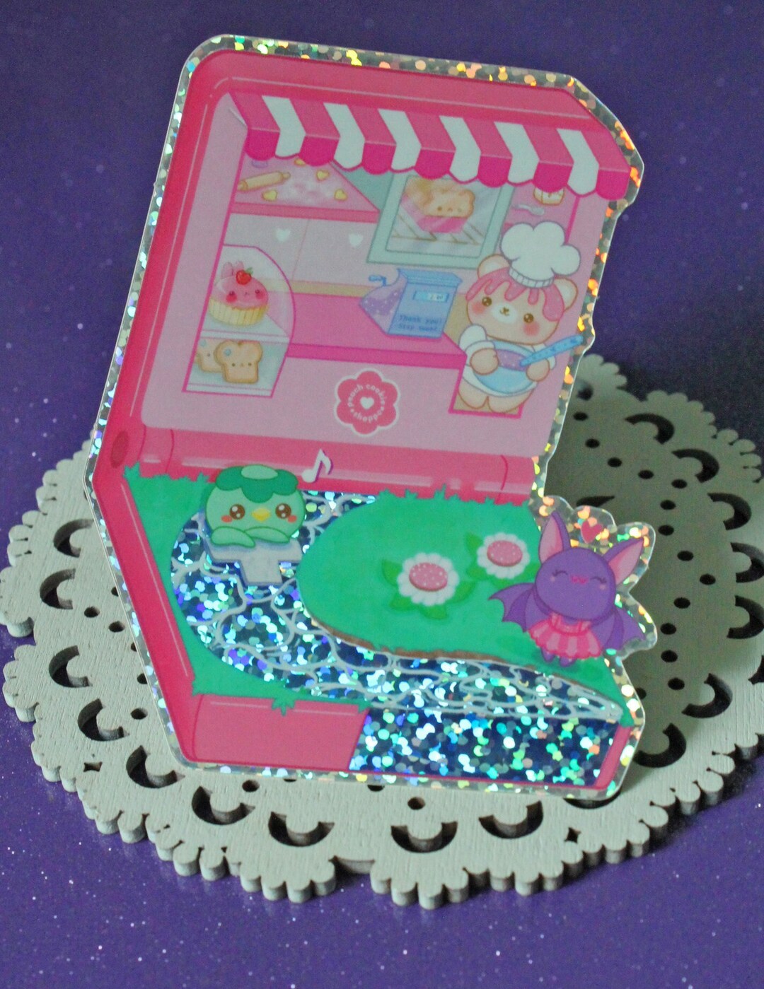 Peach Cookie Shoppe GAMEBOY STICKERS : Holographic Glitter Vinyl ...
