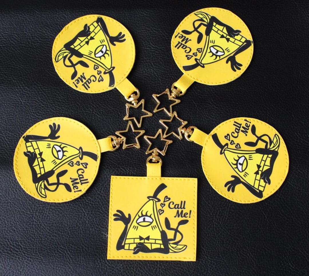 VINYL Yellow Bill Cipher Keychain 'damaged Souls Hotline' Call Me ...