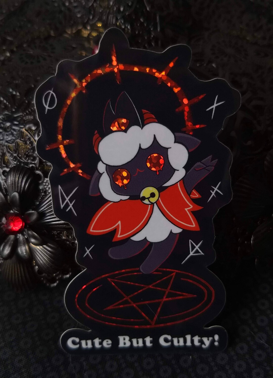 CULT of the LAMB STICKERS : New Red Holographic Vinyl Stickers ...