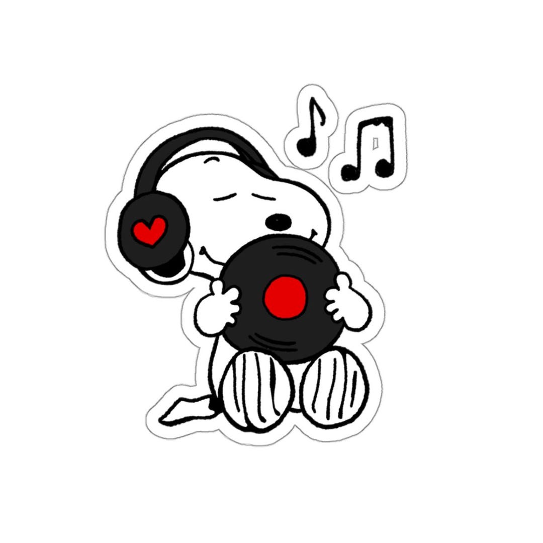 Snoopy Music Lover Kiss-cut Sticker - Etsy UK