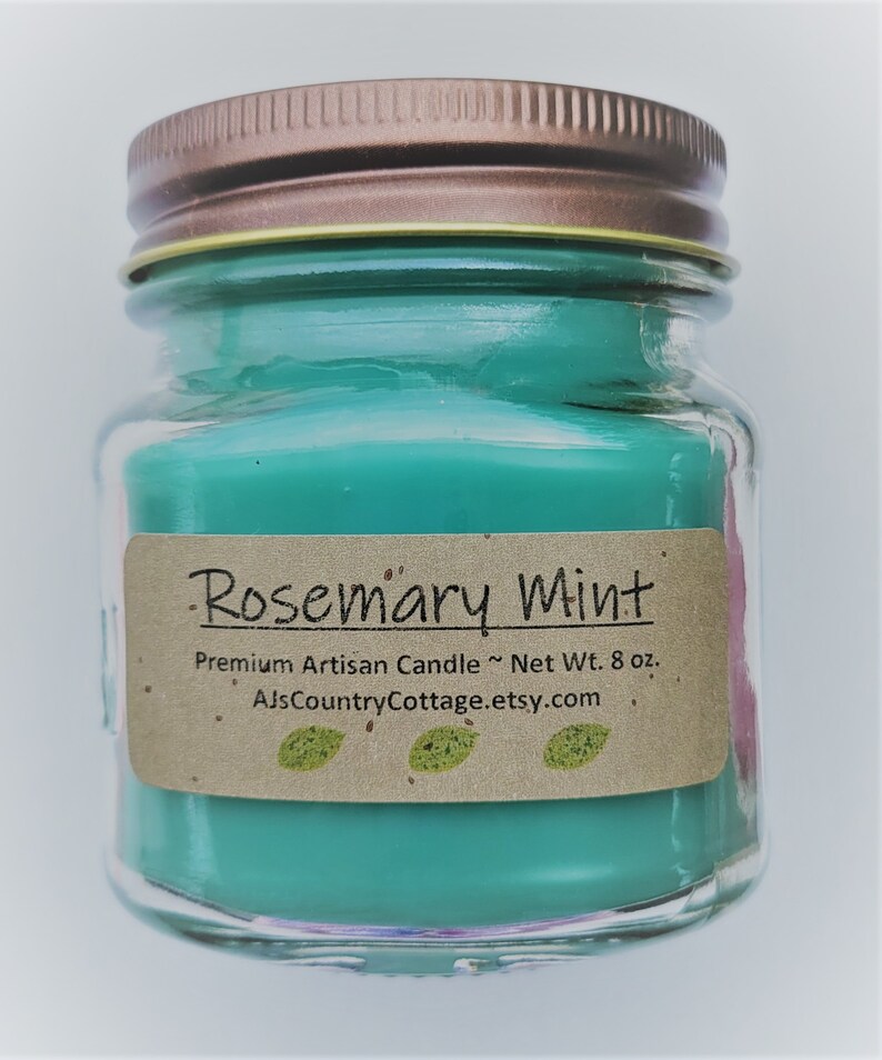 ROSEMARY MINT CANDLE Rosemary Candles Mint Candles Fresh - Etsy