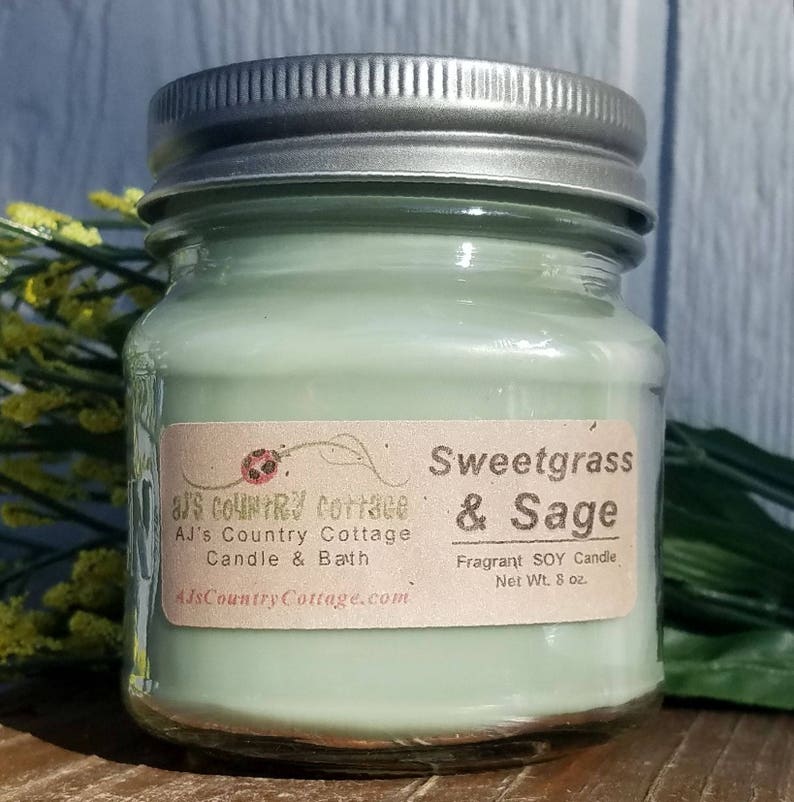 SWEETGRASS SAGE SOY Candle Sweet Grass Candle Sage Candle - Etsy