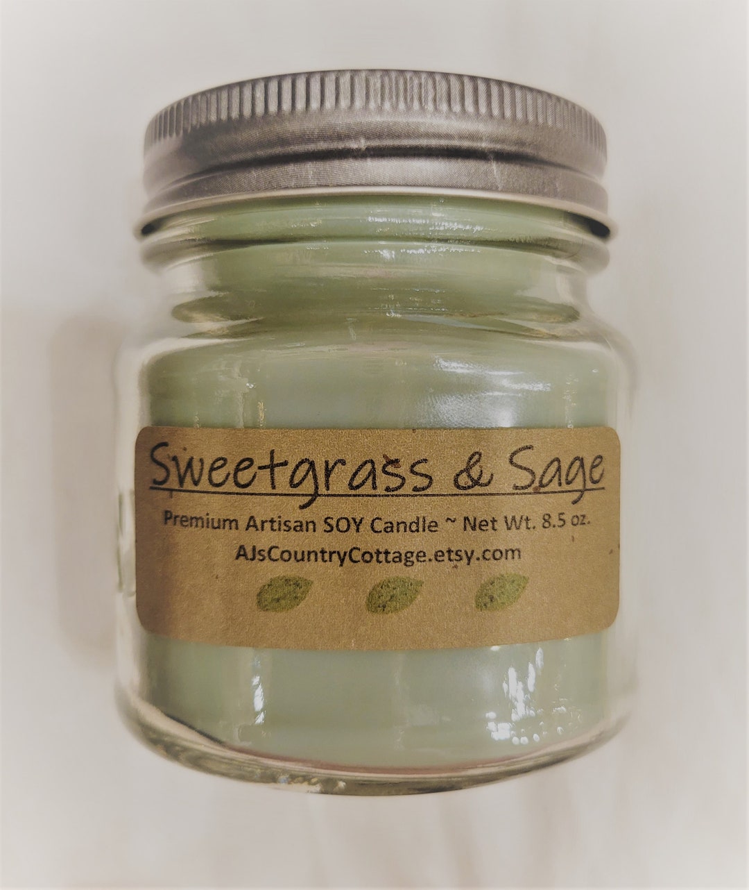 SWEETGRASS SAGE SOY Candle - Sweet Grass Candle, Sage Candle - Fresh ...