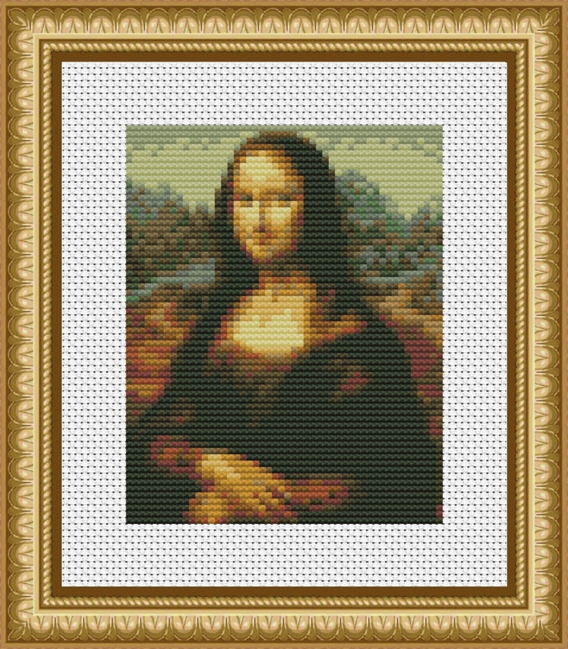 Set of 3 Leonardo Da Vinci Mini Cross Stitch Pattern Mona Lisa La ...