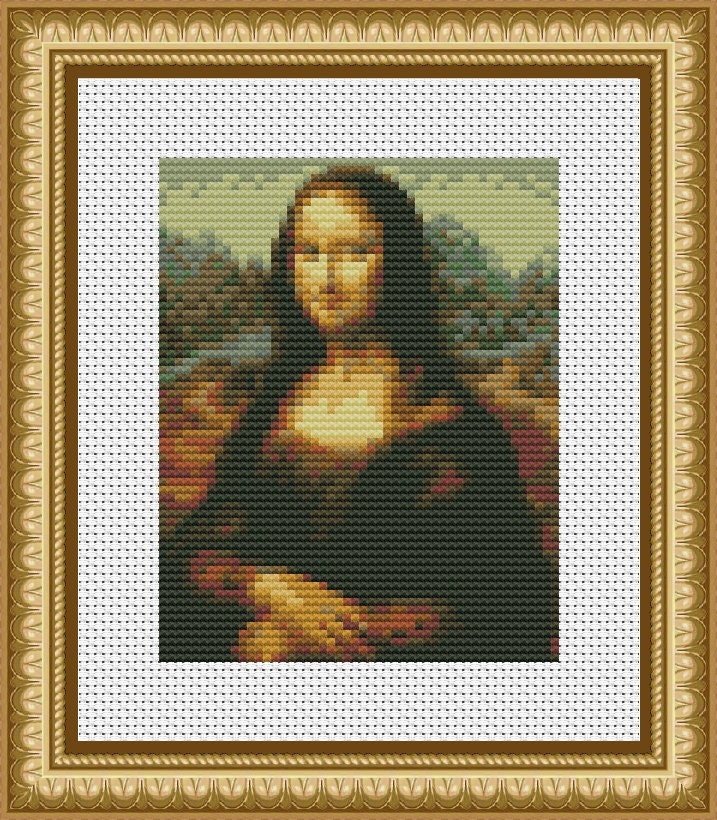 Set of 3 Leonardo Da Vinci Mini Cross Stitch Pattern Mona Lisa La ...