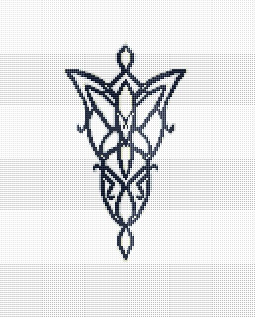 LOTR Magic Pendant Cross Stitch Pattern Lord of the Rings Embroidery ...