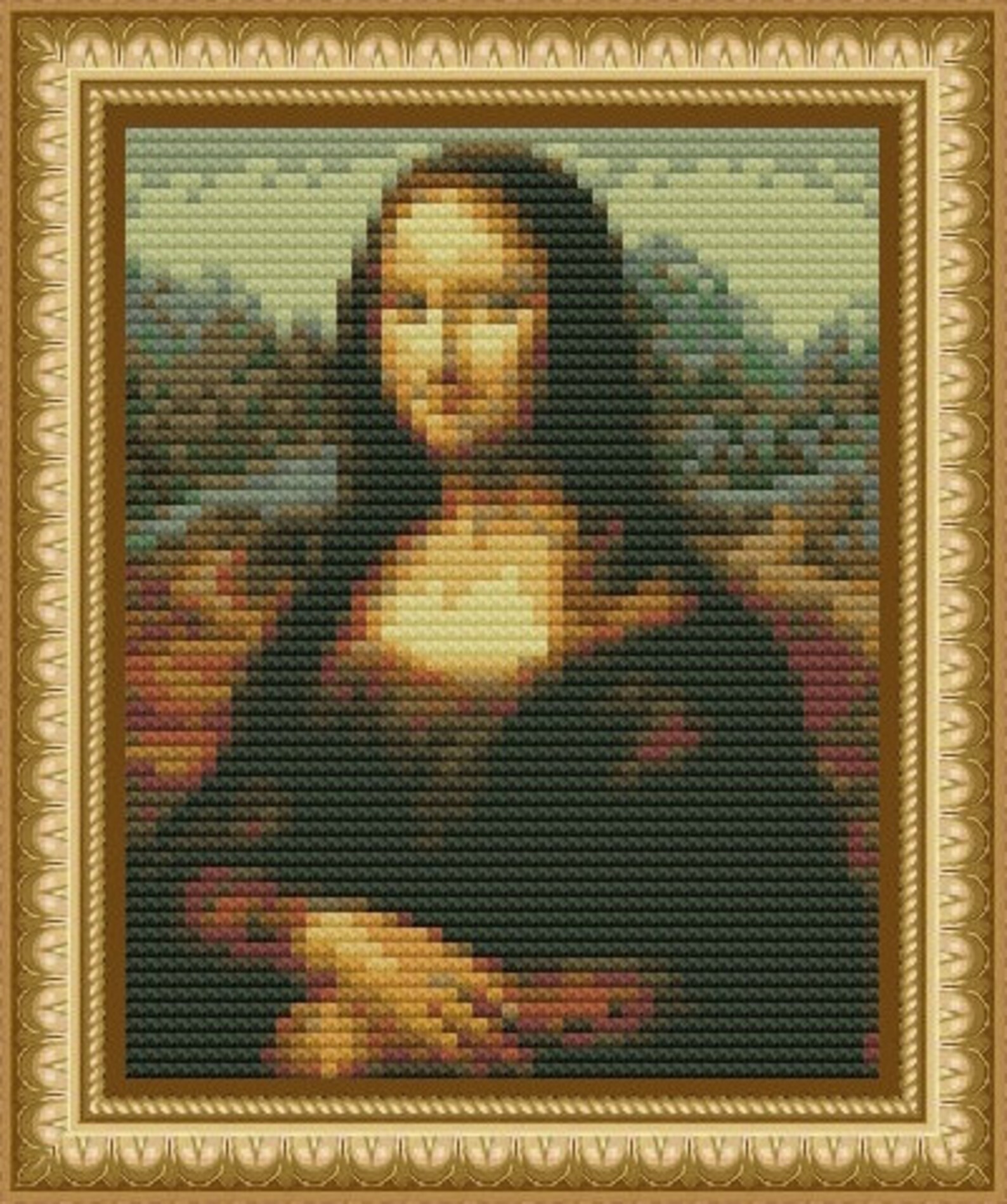 Set of 3 Leonardo Da Vinci Mini Cross Stitch Pattern Mona Lisa La ...