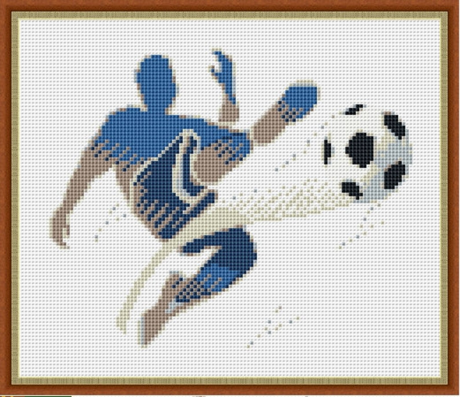 Football Player Cross Stitch Pattern Soccer Ball Sport Fans Gift ...