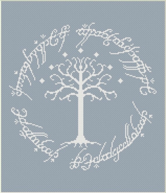 LOTR Tree of Gondor Cross Stitch Pattern Magic White Tree Lord of the ...