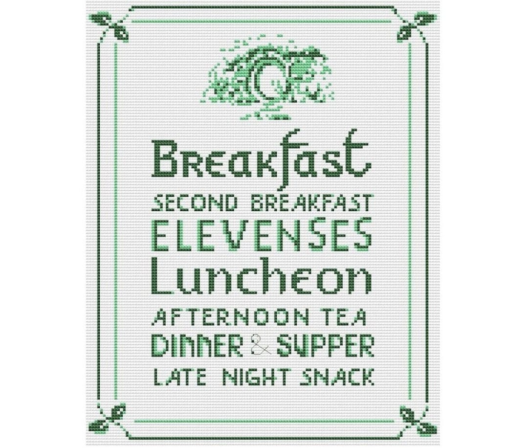 Hobbit Meal Time Cross Stitch Pattern Lord of the Rings Hobbiton ...