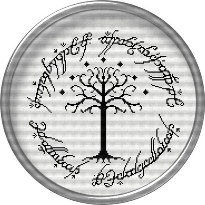 LOTR Tree of Gondor Cross Stitch Pattern Magic White Tree Lord of the ...