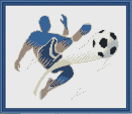 Football Player Cross Stitch Pattern Soccer Ball Sport Fans Gift ...
