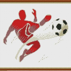 Football Player Cross Stitch Pattern Soccer Ball Sport Fans Gift ...