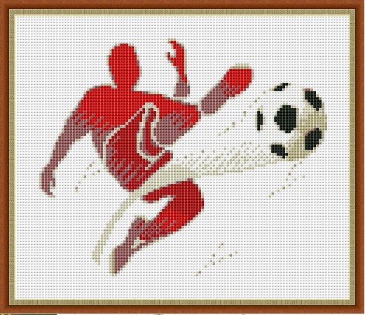 Football Player Cross Stitch Pattern Soccer Ball Sport Fans Gift ...